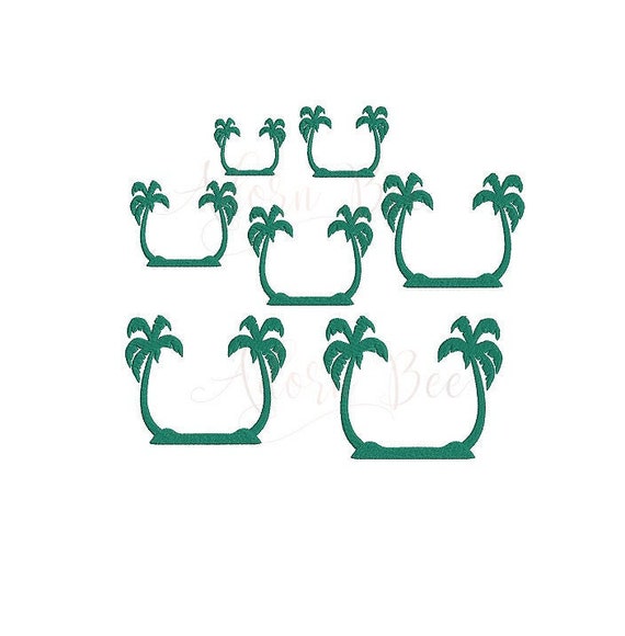 Palm Tree Monogram Frame Embroidery Design 7 Sizes Beach - Etsy