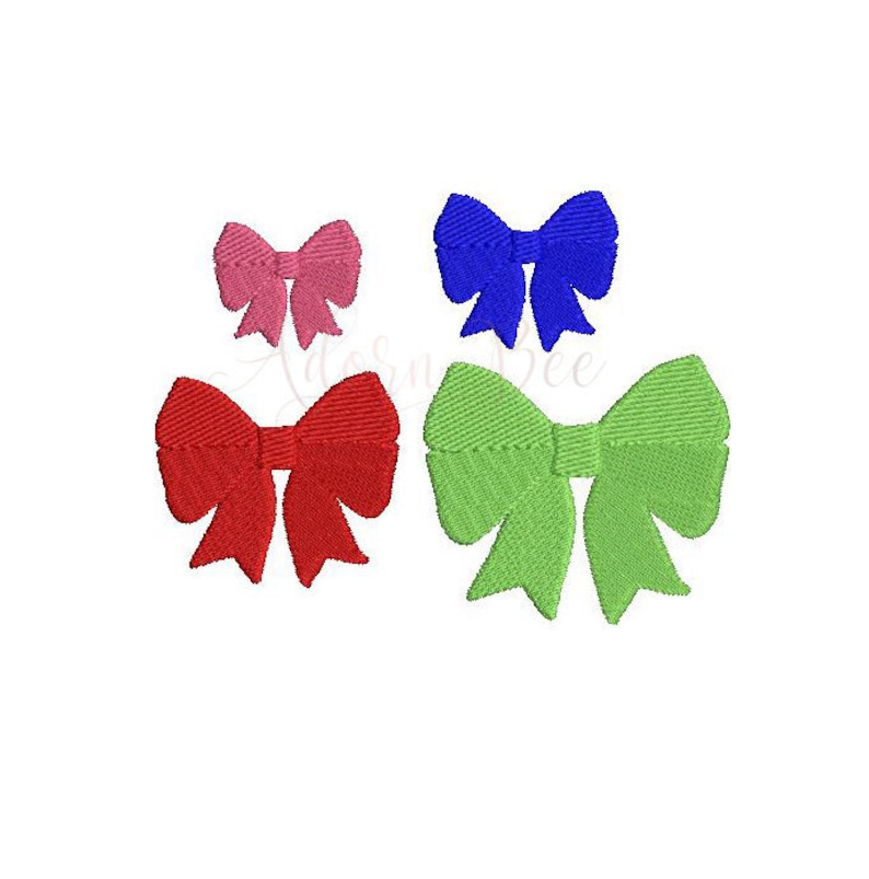 Mini Bow Embroidery Design 4 Sizes Ribbon Hair Present Bow - Etsy