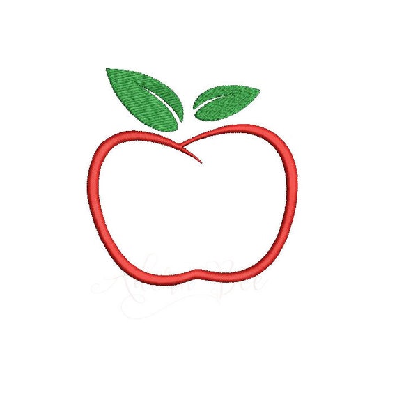 Apple Monogram Frame Embroidery Design - 9 Sizes - Apple Fruit Outline ...