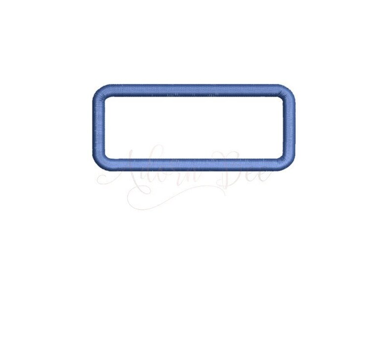 Rounded Rectangle Applique Name Tag Frame Embroidery Design - Etsy