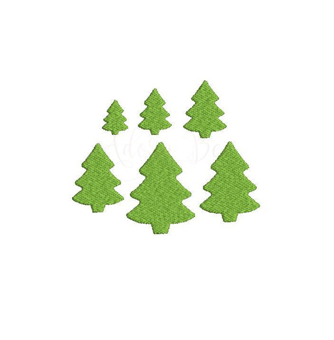 Mini Christmas Tree Embroidery Design - 6 Sizes - Winter Pine Tree ...