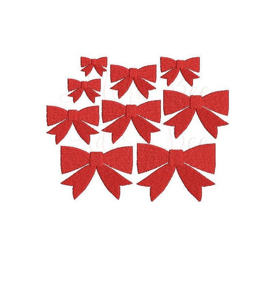 Bow Embroidery Design - 9 Sizes - Bow Shape - Christmas Ribbon Bow ...