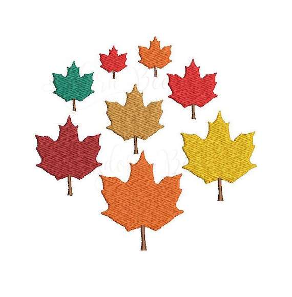 Autumn Leaf Embroidery Design - 8 Sizes - Fall Autumn Tree Leaves - dst ...
