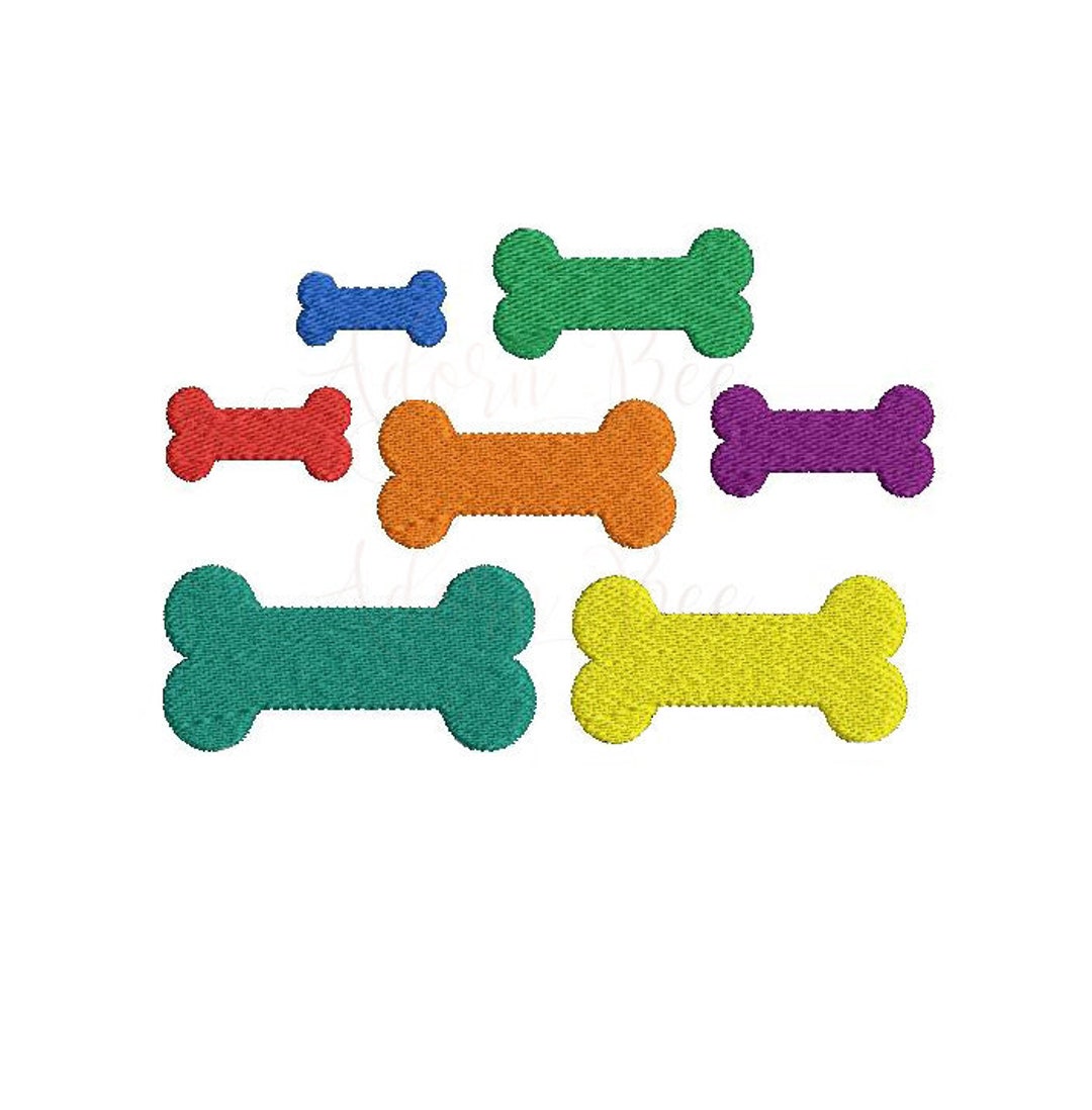 Mini Dog Bone Embroidery Design - 7 Sizes - Dst Exp Hus Jef Pes Vip Vp3 ...