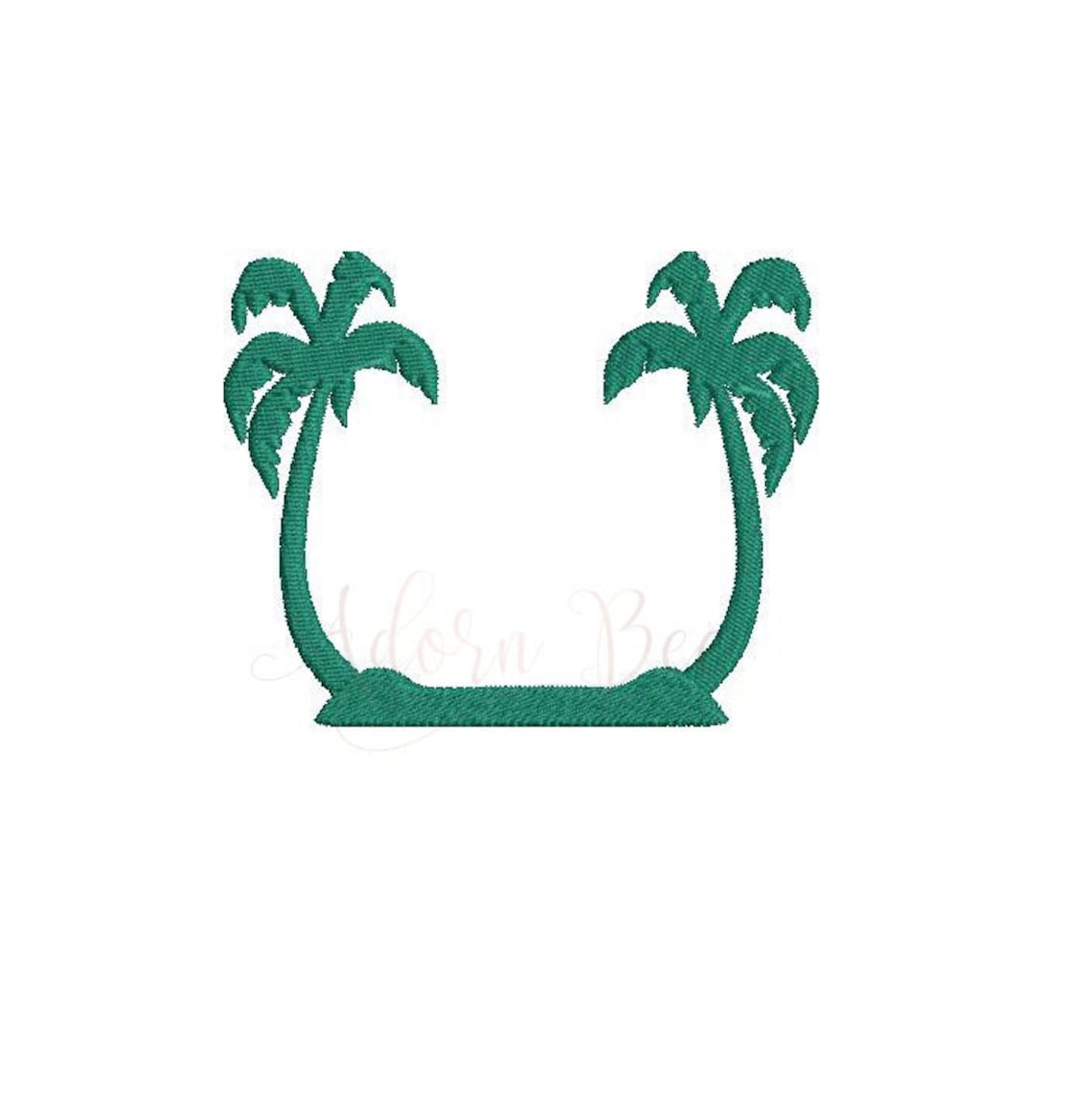 Palm Tree Monogram Frame Embroidery Design 7 Sizes Beach - Etsy