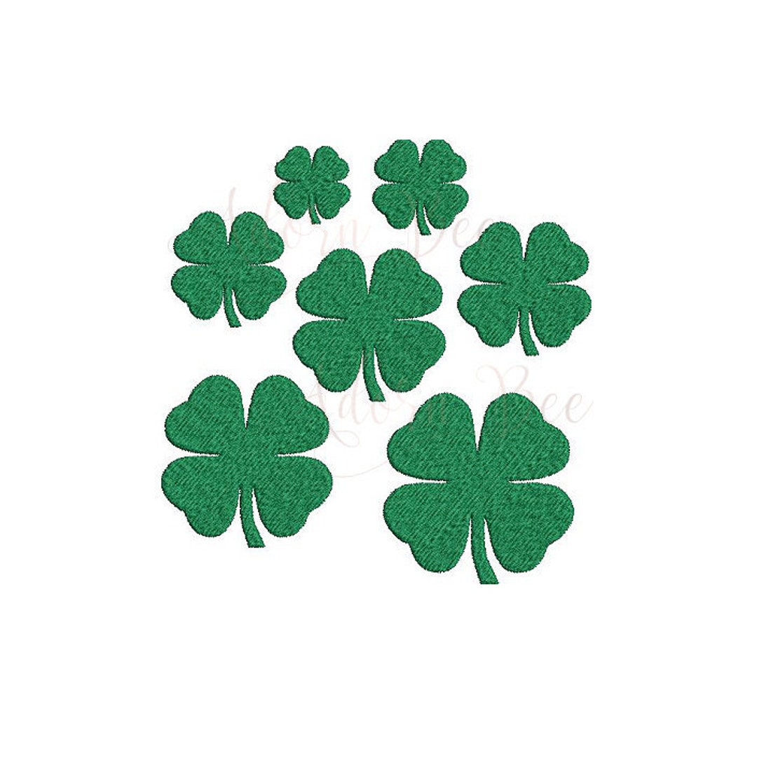 Mini Four Leaf Clover Embroidery Design - 7 Sizes - Lucky St Patricks ...