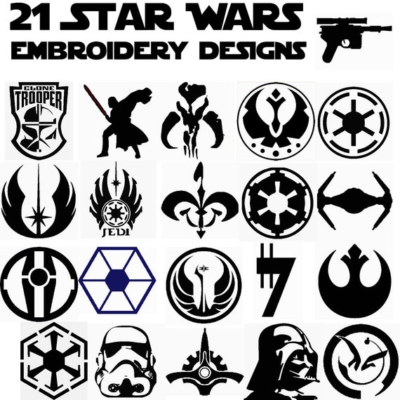 21 Star Wars insignia Embroidery Designs Pes Xxx Hus Dst - Etsy