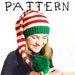 Elf Pixie Bonnet Hat KNITTING PATTERN / Christmas Pixie Bonnet Pattern ...