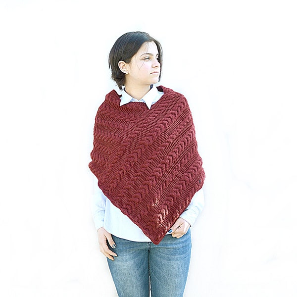 Hand Knit Poncho - Etsy