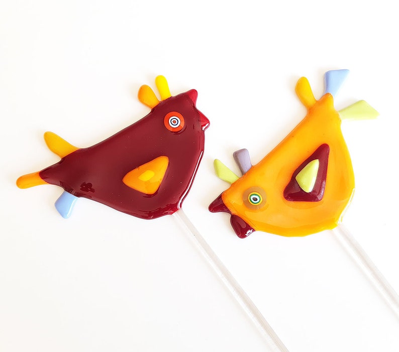 Fused Glass Easter Ornament Chick Glass Rod Colorful Bird Decoration ...