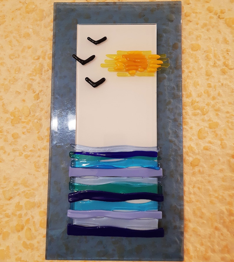 3D Fused Glass Wall Panel Summer Seascape Glass Picture - Etsy