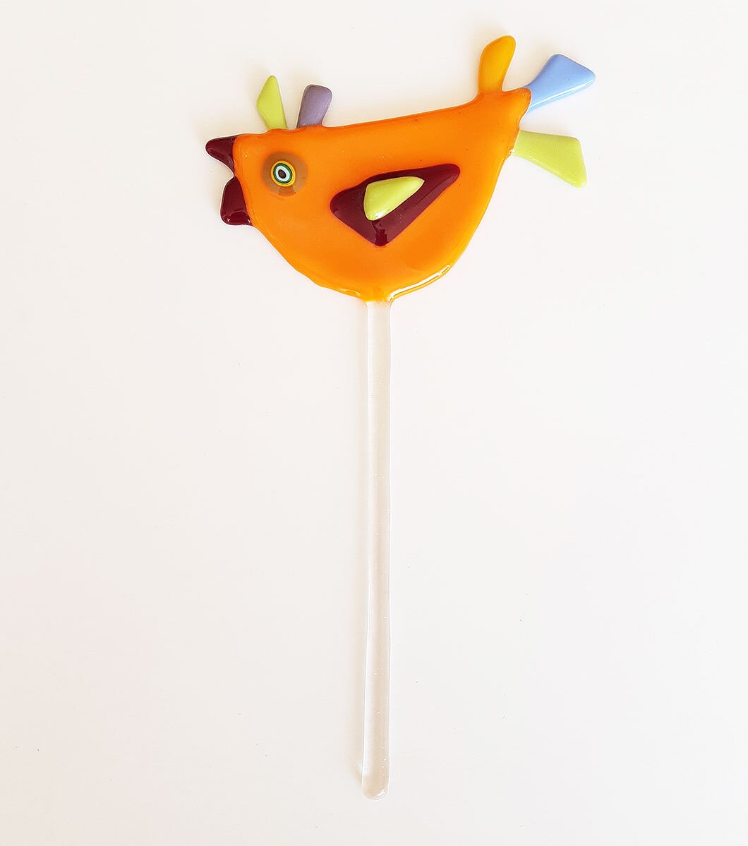 Fused Glass Easter Ornament Chick Glass Rod Colorful Bird Decoration ...