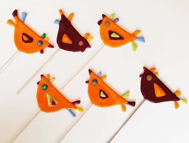 Fused Glass Easter Ornament Chick Glass Rod Colorful Bird Decoration ...