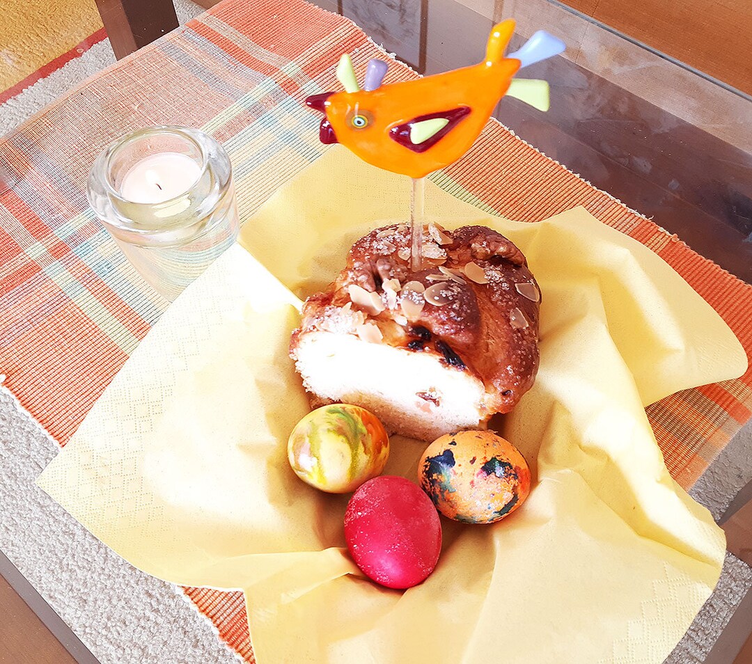 Fused Glass Easter Ornament Chick Glass Rod Colorful Bird Decoration ...