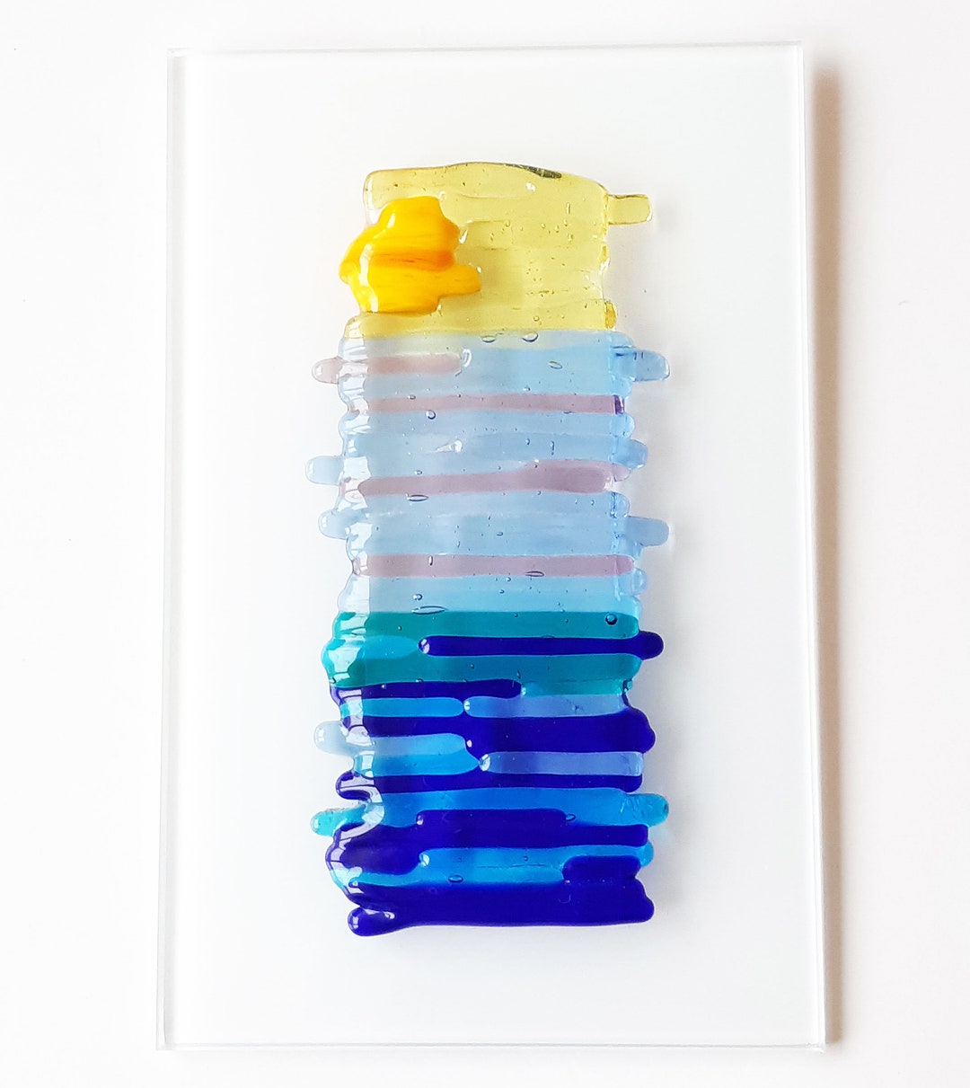 Fused Glass Wall Panel Summer Seascape Glass Picture Minimalism ...