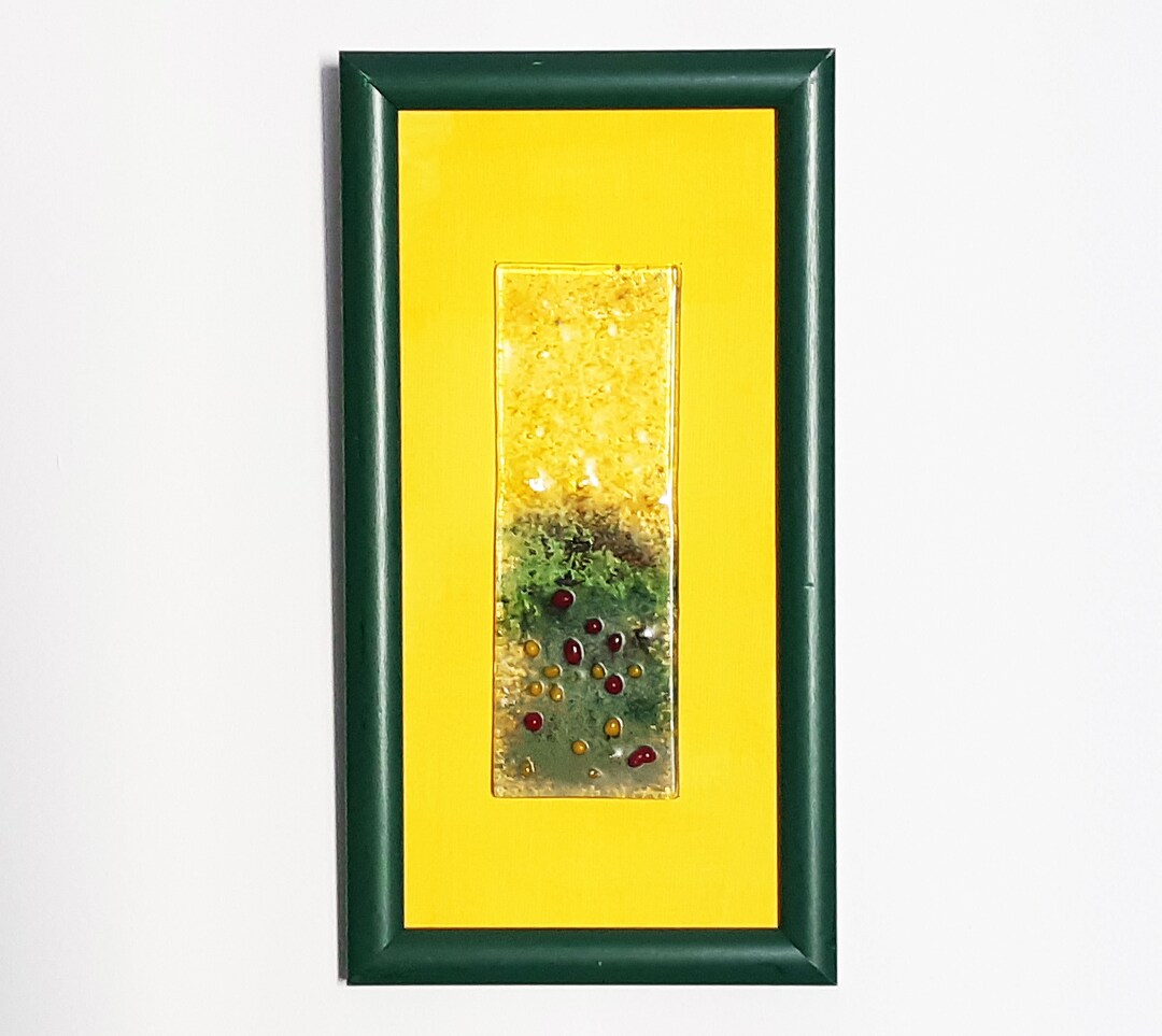 Framed Picture Fused Glass Wall Panel Glass Picture Spring Landscape ...
