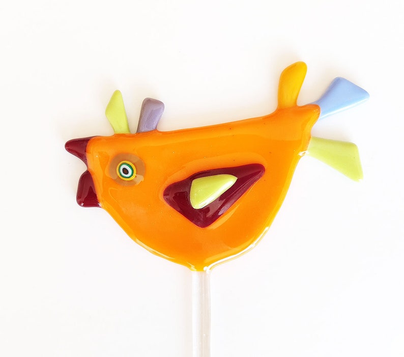 Fused Glass Easter Ornament Chick Glass Rod Colorful Bird Decoration ...