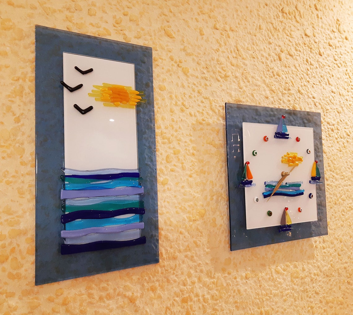 3D Fused Glass Wall Panel Summer Seascape Glass Picture - Etsy