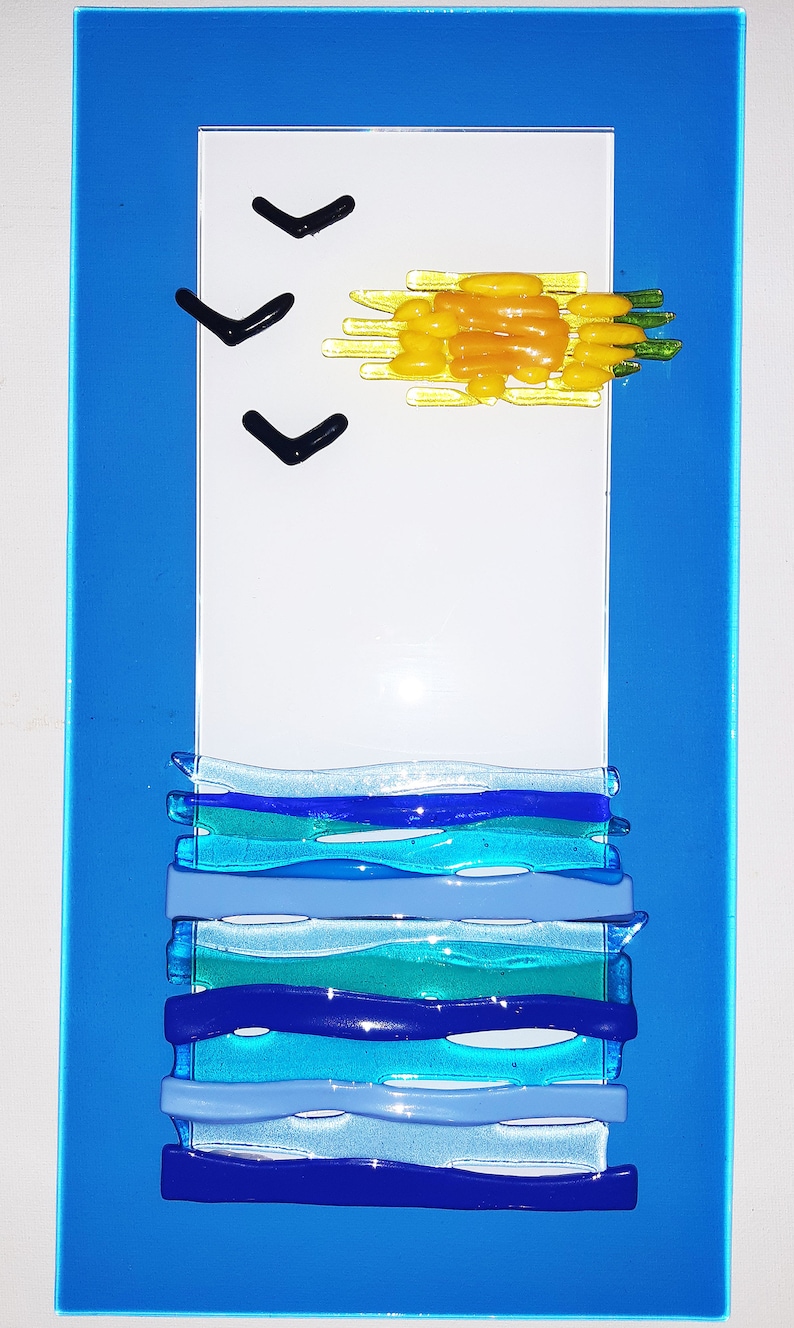 3D Fused Glass Wall Panel Summer Seascape Glass Picture - Etsy