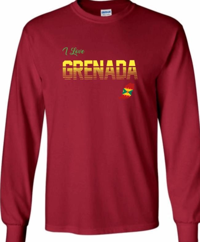 I Love Grenada Map Shape Flag, Sports Shirt, T-SHIRT, TANK_TOP, HOODIE ...