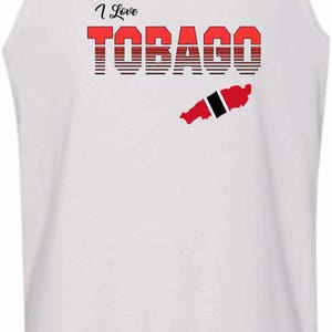 I Love Tobago, Island, Map Shape Flag, T-SHIRT, TANK_TOP, HOODIE ...