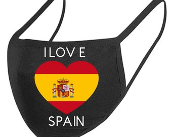 Spain X Portugal Flag Face Mask Washable Cotton Cloth Fabric - Etsy