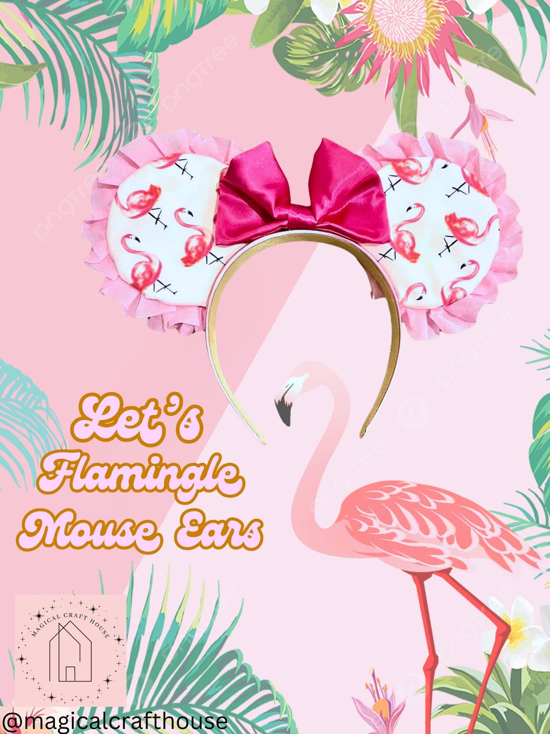 Flamingo Mouse Ears | Summer Theme Park Headband - Etsy