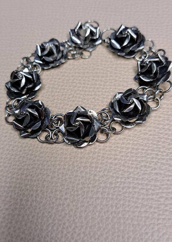 Vintage Beautiful Taxco Rose Pinwheel Sterling Silver… - Gem