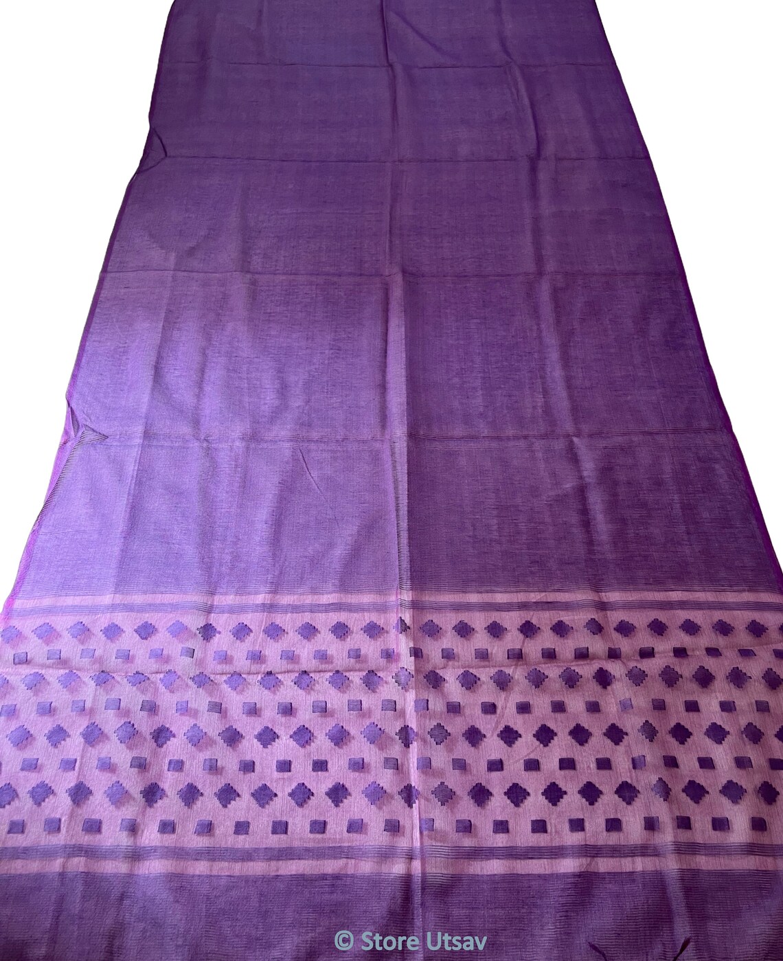 Purple Organic Cotton Silk Dupatta Handloom Indian Ethnic With ...