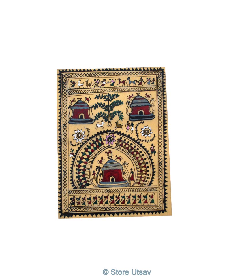 Pattachitra Painting Saura Spiral of Life Theme on Tussar Silk With ...