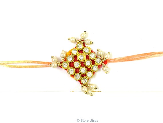 Red Rakhi Kite Designer Tika Rakhri Red Square Vertical - Etsy