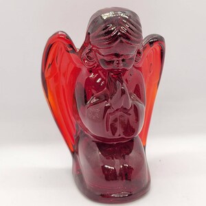 Mosser Glass Ruby Red Angel Figurine - Etsy