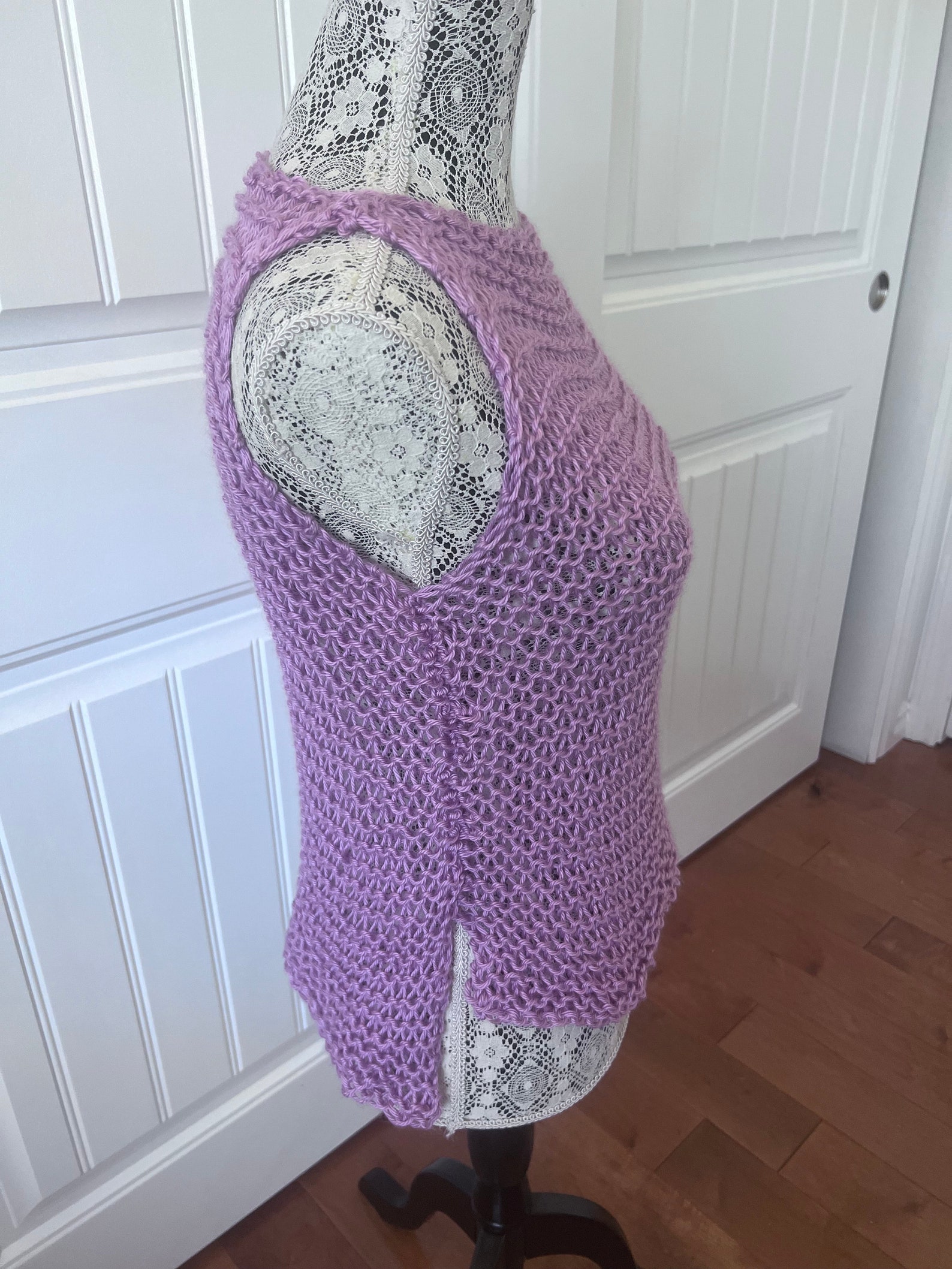 Knit Tank Top Hip Length Light Pink Top Summer Festival Top - Etsy