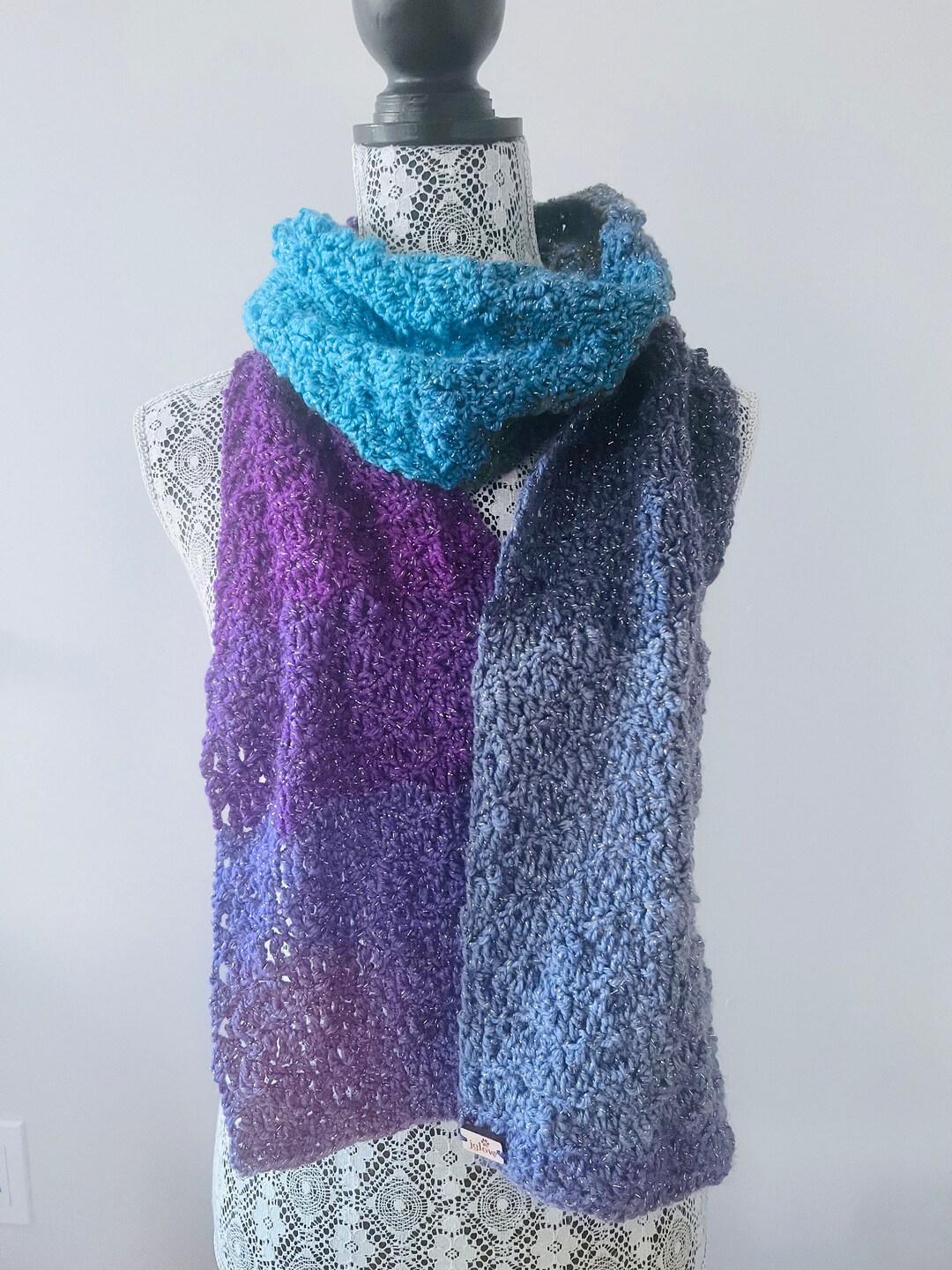 Pink, Purple and Blue Sparkly Scarf Long Scarf Cozy Scarf - Etsy