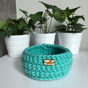 3 Tall Solid Colour Crochet Storage Containers Montessori Crochet ...