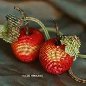 DIY Kit and Tutorial for Pendant Red Apple Beading - Etsy