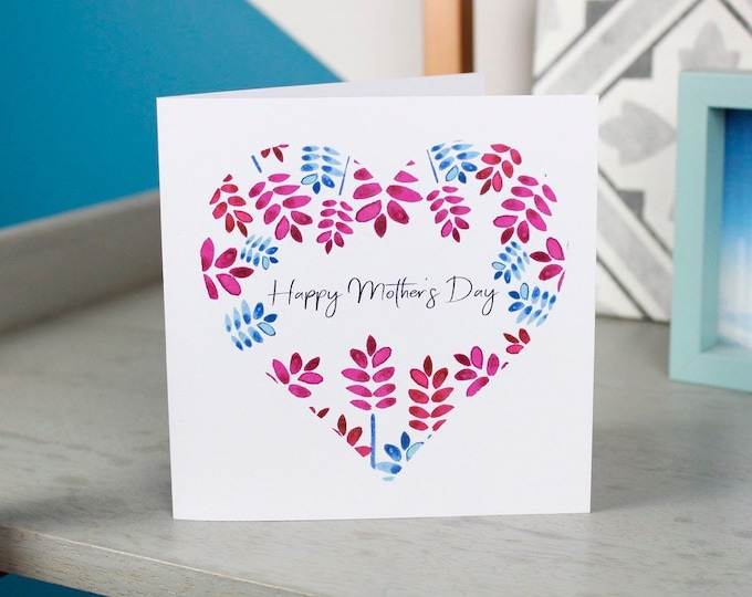 Happy Mother's Day Floral Heart Card Pretty Mother's Day Card new Mum ...