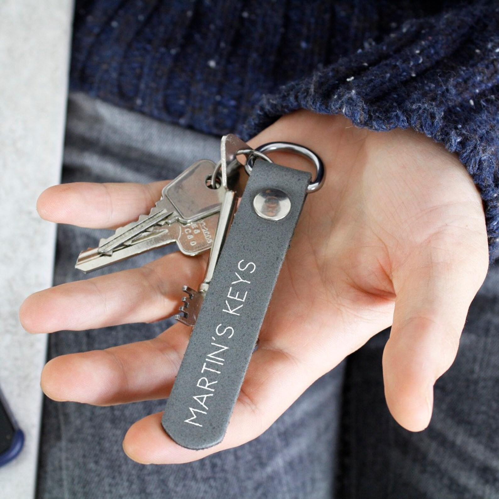 Leather Personalised Keyring For Him Personalised Keyring | Etsy