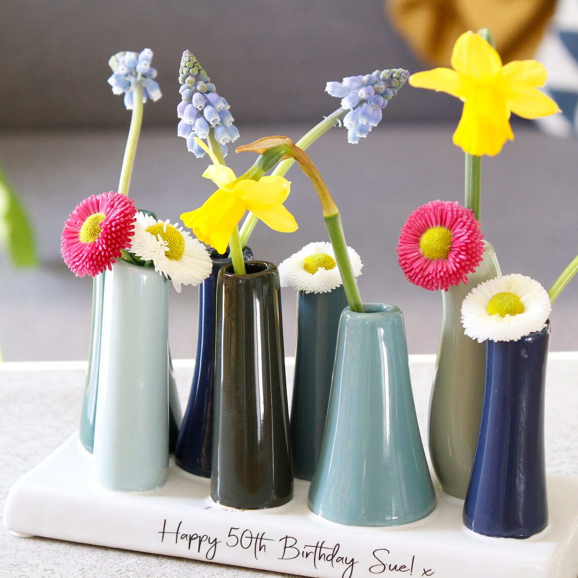 Birthday Colourful Ceramic Vase Happy Birthday Vase Flower | Etsy