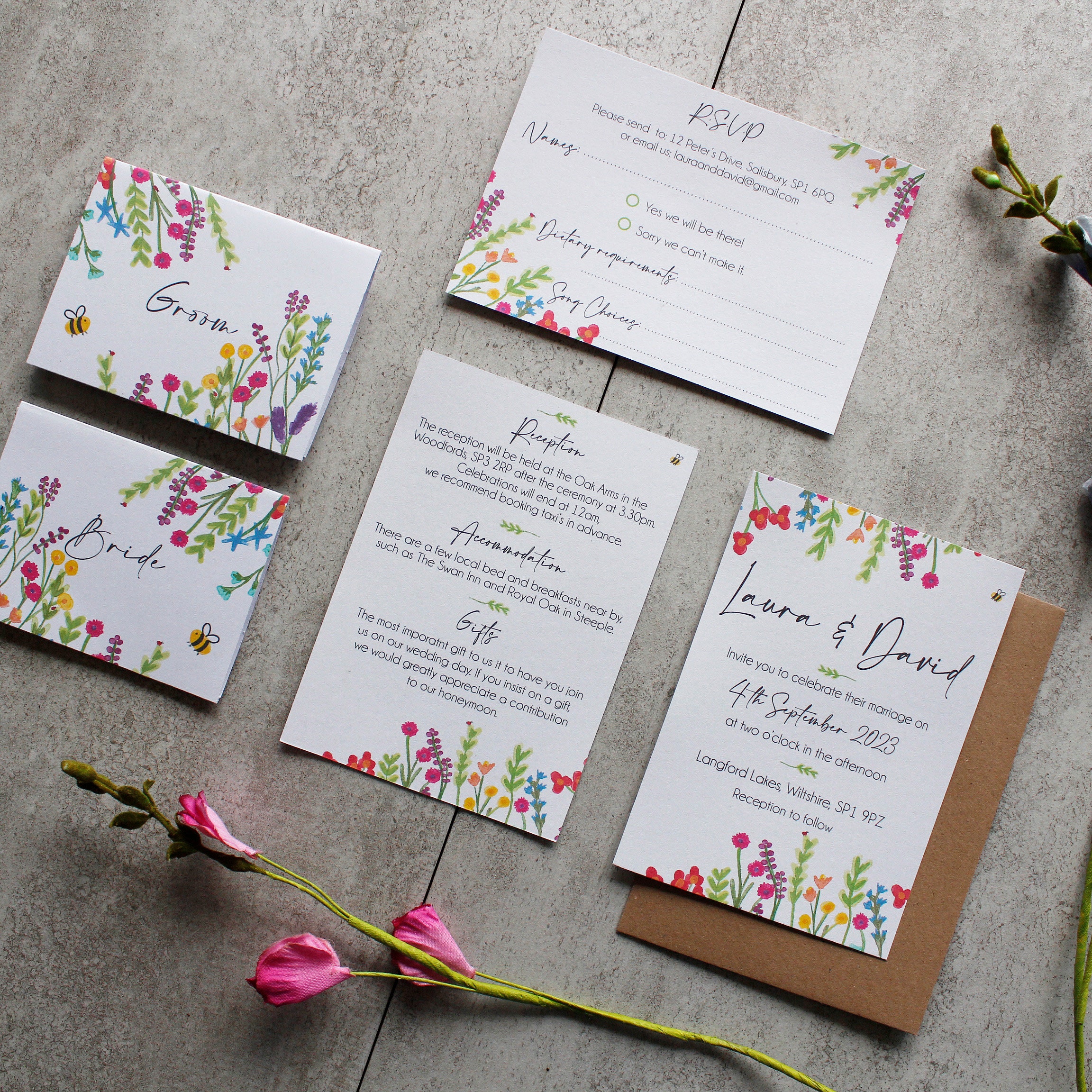 Wedding Invitations - Outdoor Wedding Invitations - Wildflower ...