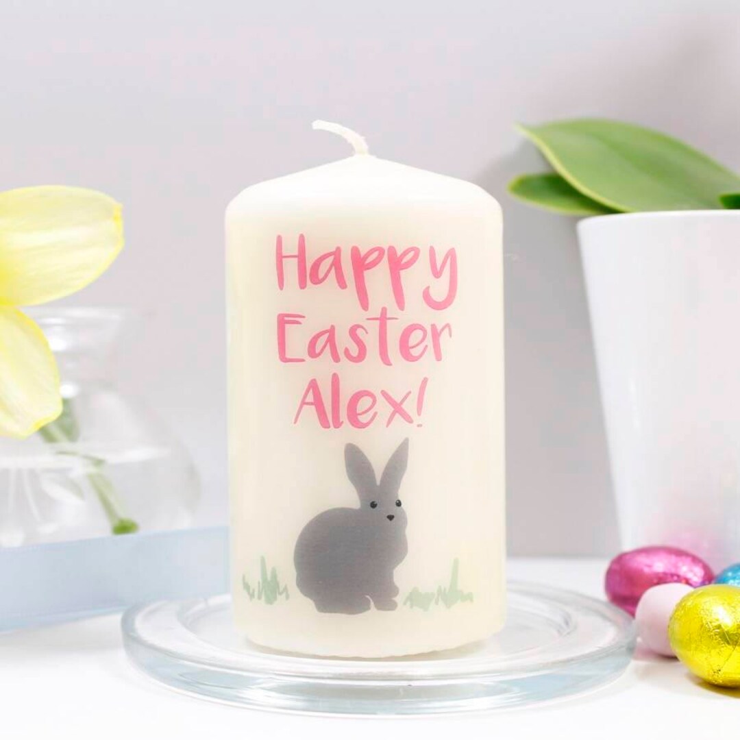 Happy Easter Candle - Easter Candle - Happy Easter Gift - Bunny Rabbit ...