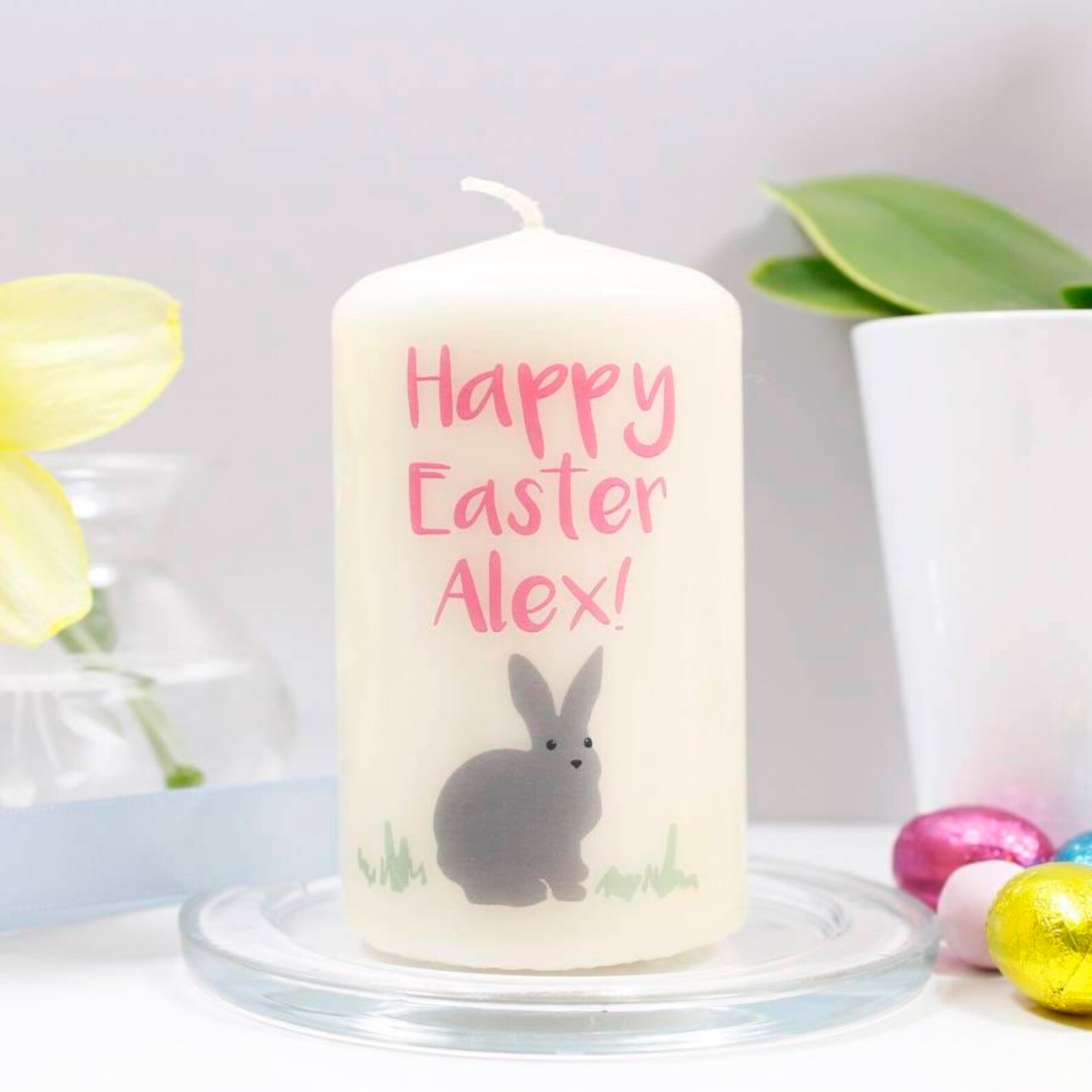 Happy Easter Candle - Easter Candle - Happy Easter Gift - Bunny Rabbit ...