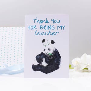 Panda Thank You for Being My Teacher Card- Teaching Assistant Card ...