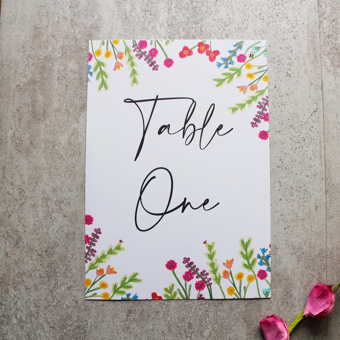 Wildflower Table Number or Name Setting - Outdoor Wedding - Party ...