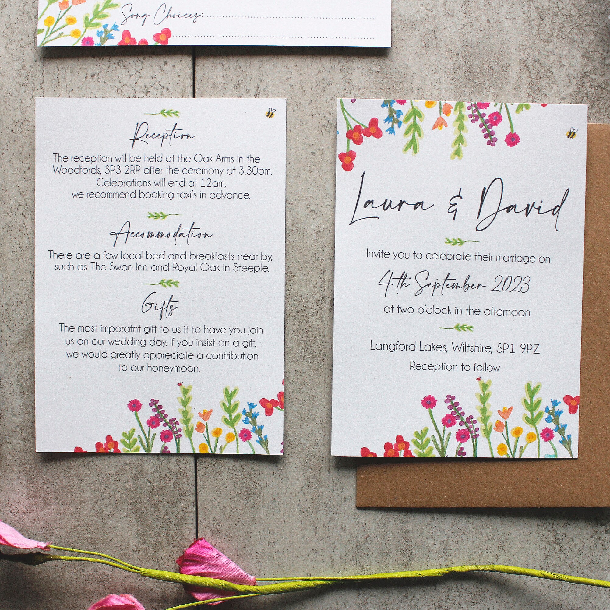 Wedding Invitations - Outdoor Wedding Invitations - Wildflower ...