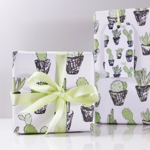 Cacti Wrapping Paper – Cactus Giftwrap – Houseplant Gift Wrap – Cacti ...