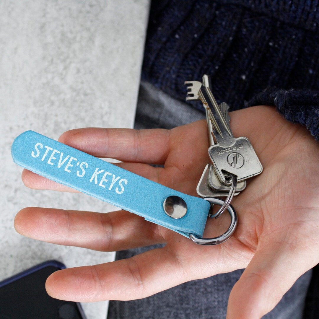 Leather Personalised Keyring for Him Personalised Keyring - Etsy UK