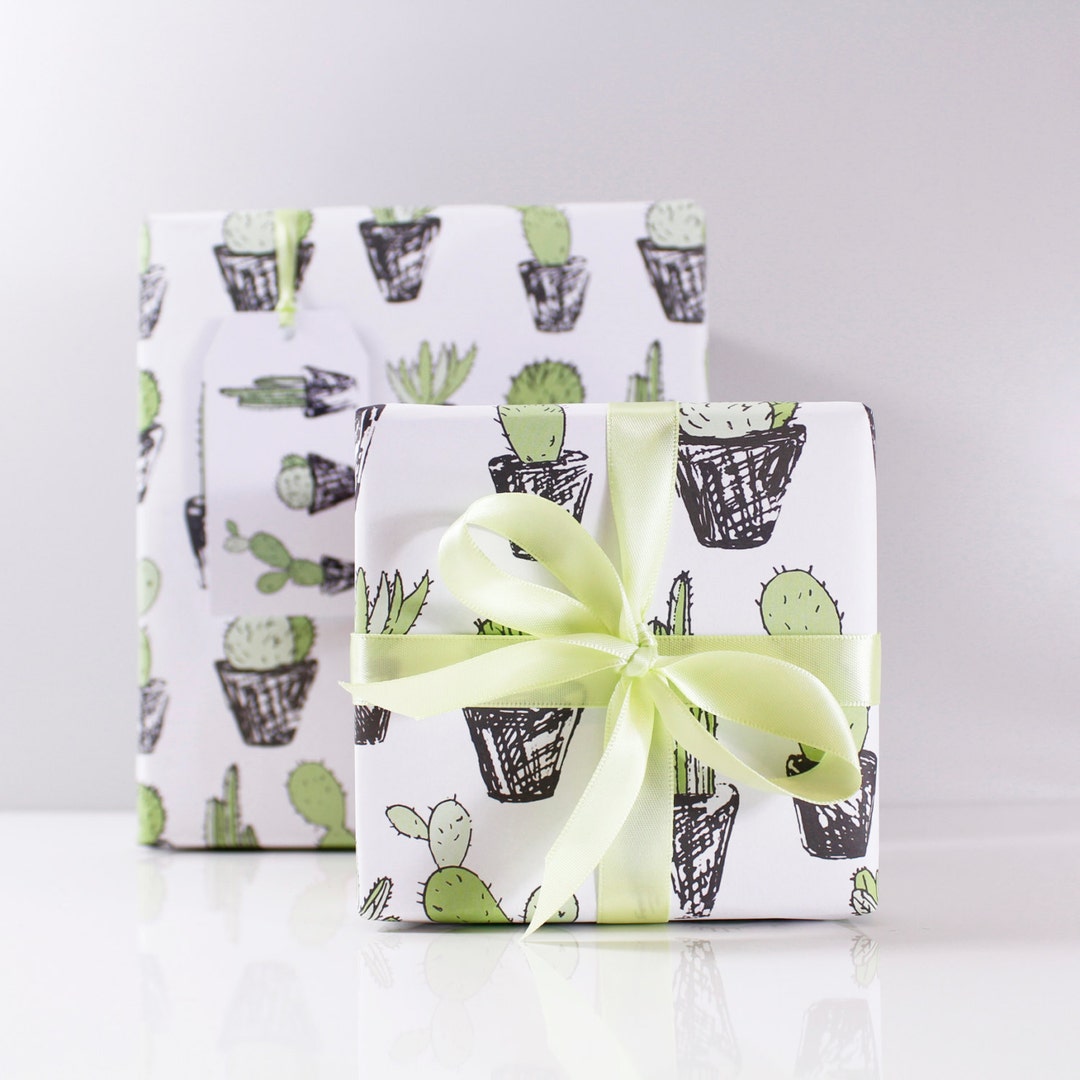 Cacti Wrapping Paper – Cactus Giftwrap – Houseplant Gift Wrap – Cacti ...