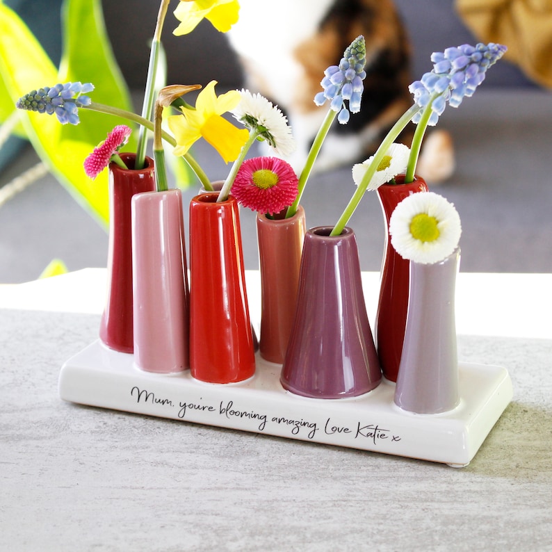 Mother's Day Vase - Colourful Vase - Multi Stem Vase - Gift for Mum ...