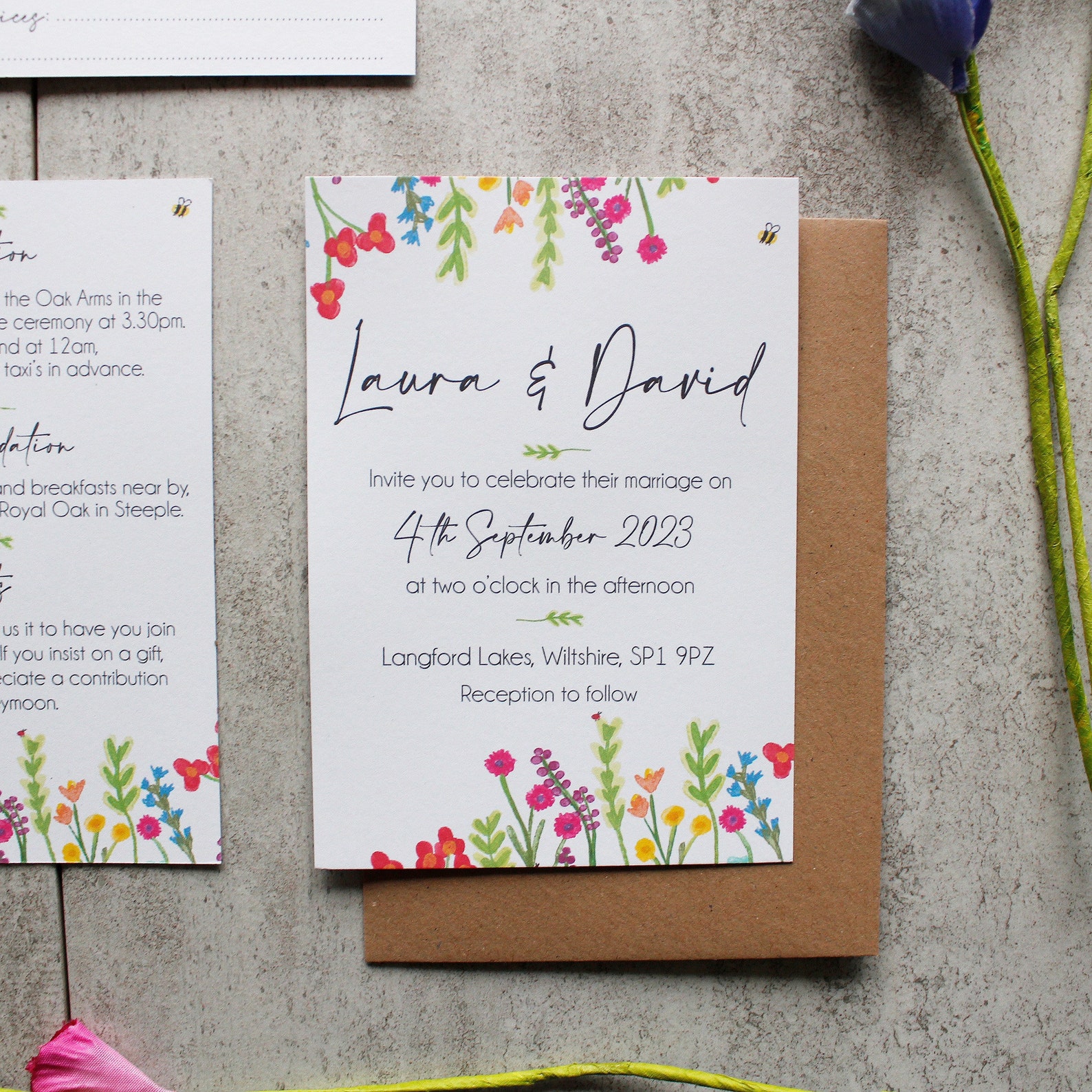 Wedding Invitations - Outdoor Wedding Invitations - Wildflower ...